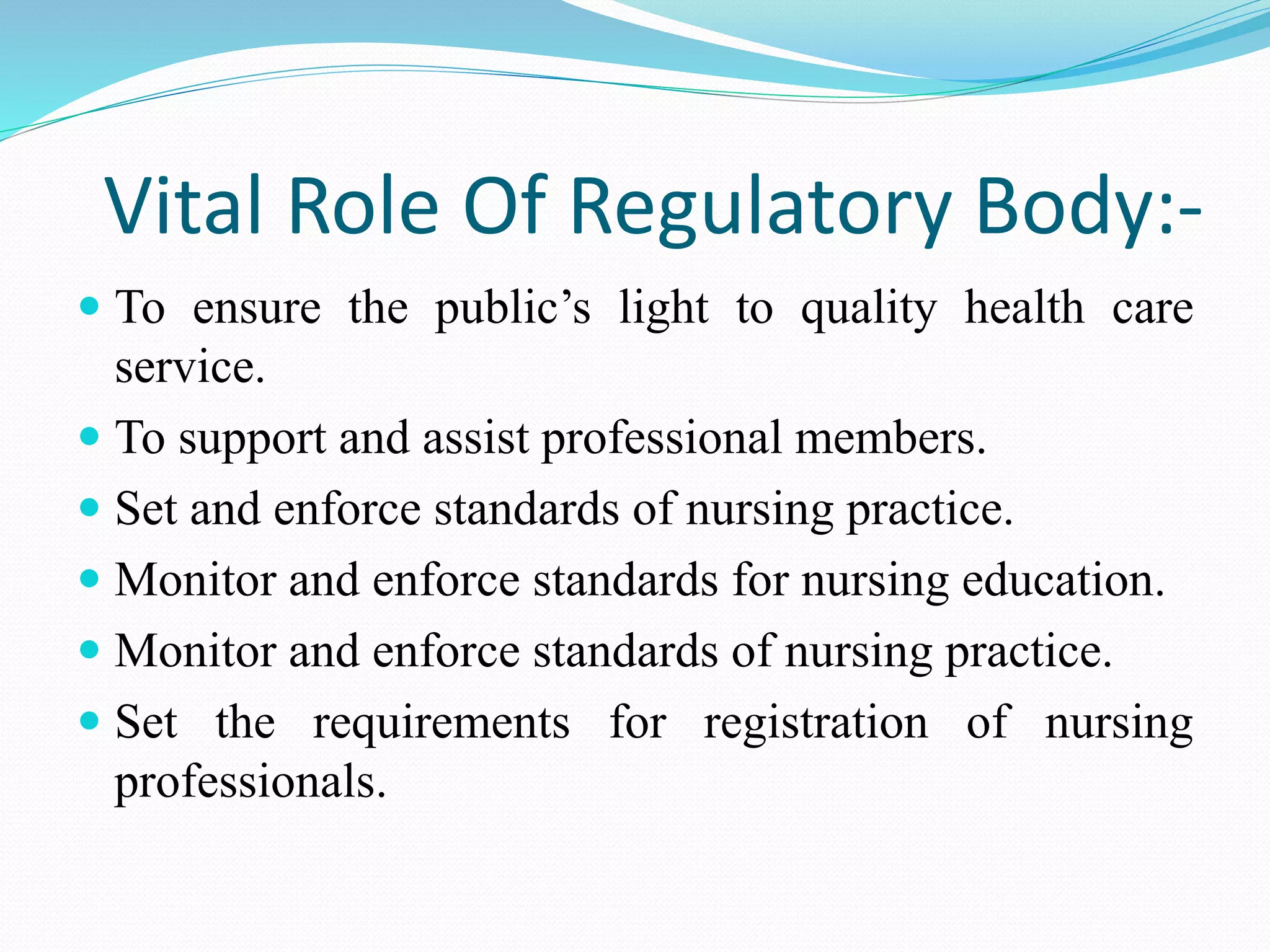 Professional and Regulating Body in Nursing | PPTX