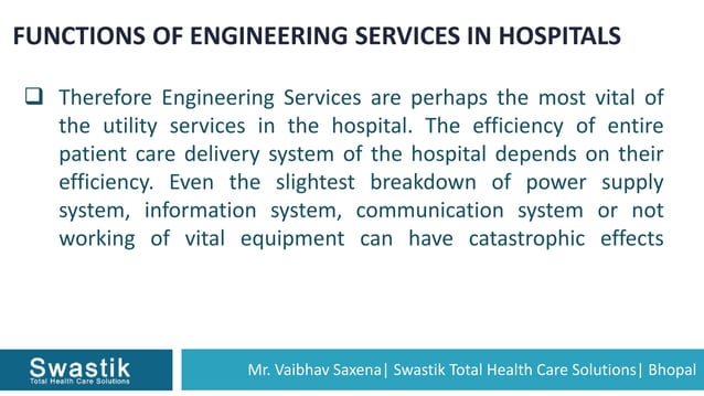 Engineering Services in Hospital | PPTX