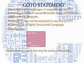 Decision Making Statement in C ppt | PPTX