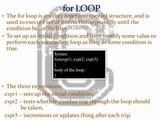 Decision Making Statement in C ppt | PPTX