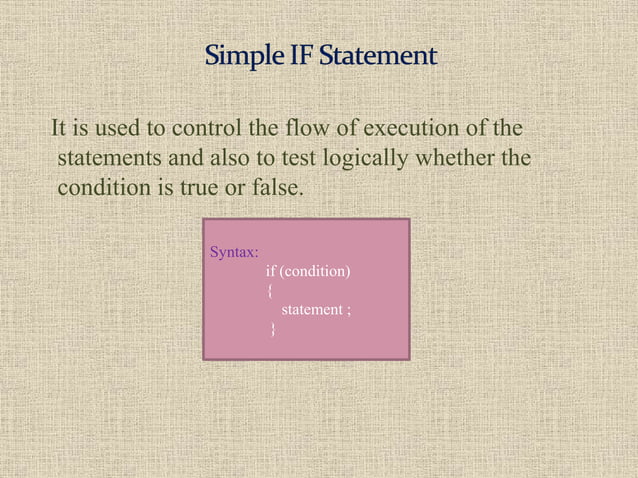 Decision Making Statement in C ppt | PPTX