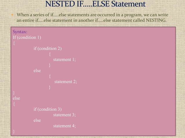 Decision Making Statement in C ppt | PPTX