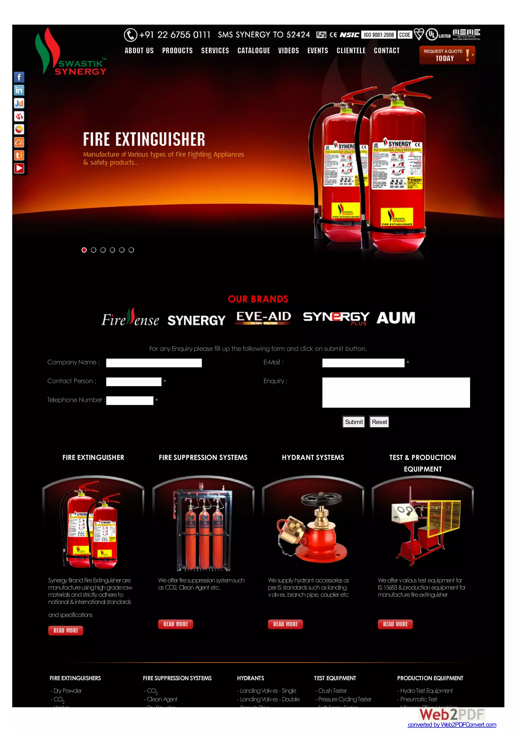 Clean Agent Fire Suppression System - Swastik Synergy | PDF
