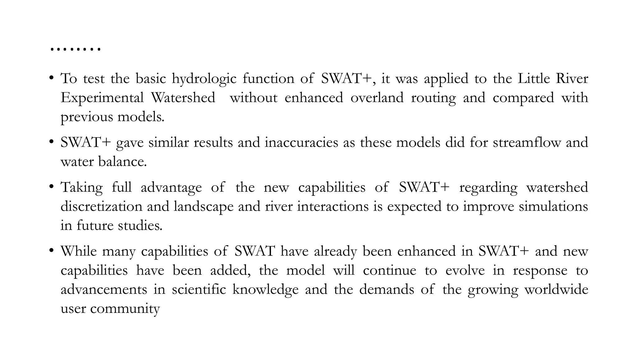 Soil and Water Assessment Tool Plus (SWAT+) | PPT