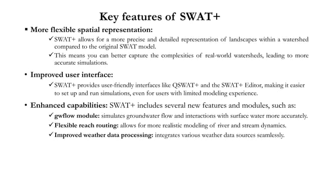 Soil and Water Assessment Tool Plus (SWAT+) | PPT