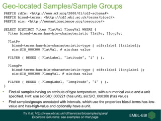 BioSamples Database Linked Data, SWAT4LS Tutorial | PDF