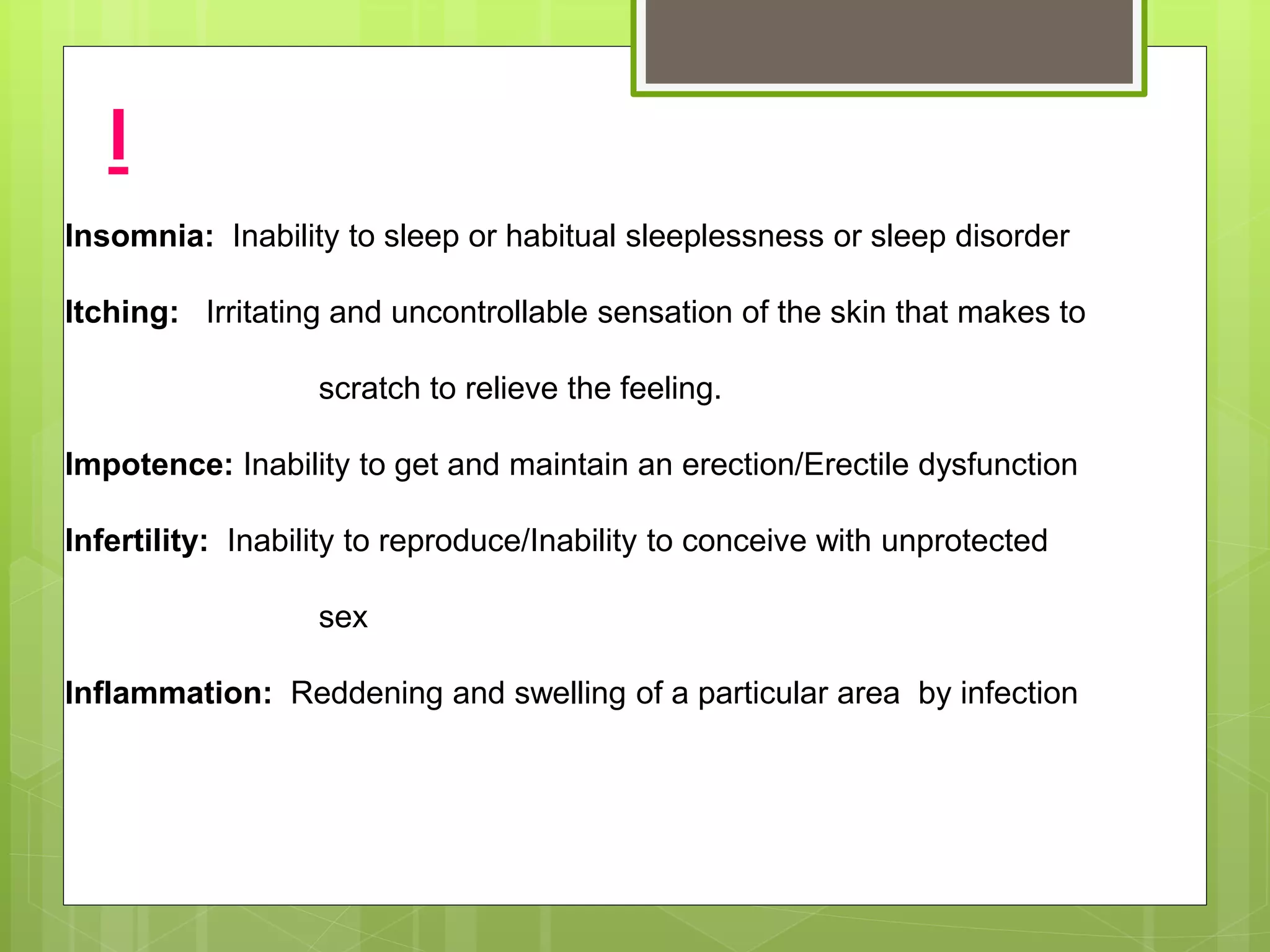 Swathi kencha - MEDICAL SYMPTOMS AND THEIR MEANINGS | PPT