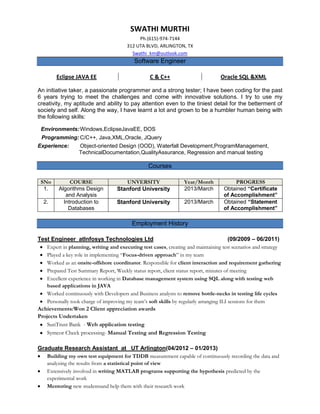 Swathi resume | PDF