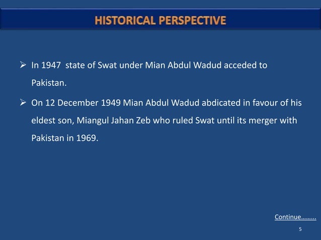 A brief history of Swat State and its last wali. | PPT
