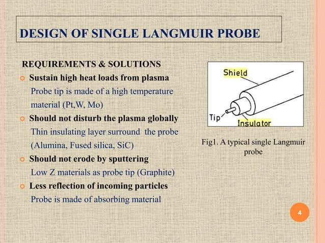 PLASMA DIAGNOSTIC BY ELECTRIC PROBE(single and double probe) | PPTX