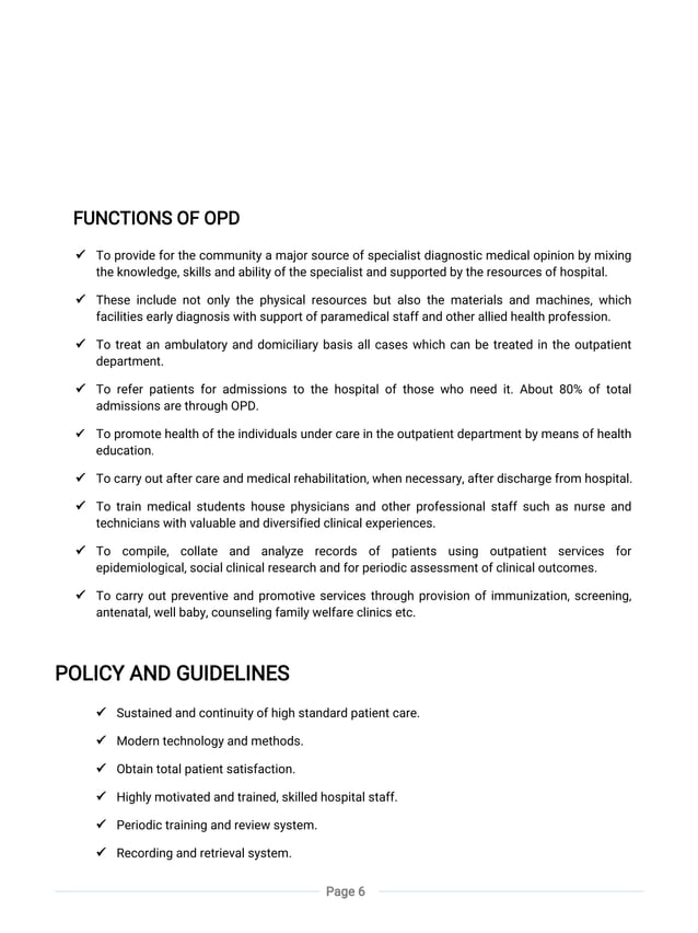 project on opd department | PDF | Healthcare Industry | Industries