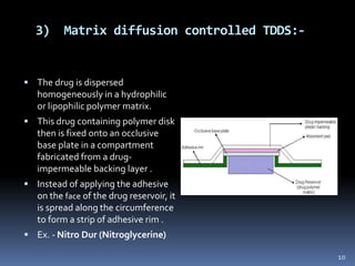 Formulation and evaluation of transdermal delivery system | PPTX