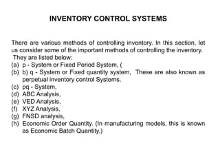 Inventory control | PPTX