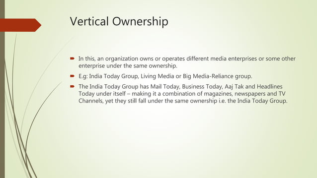 ownership patterns in media | PPTX | Business | Business and Finance