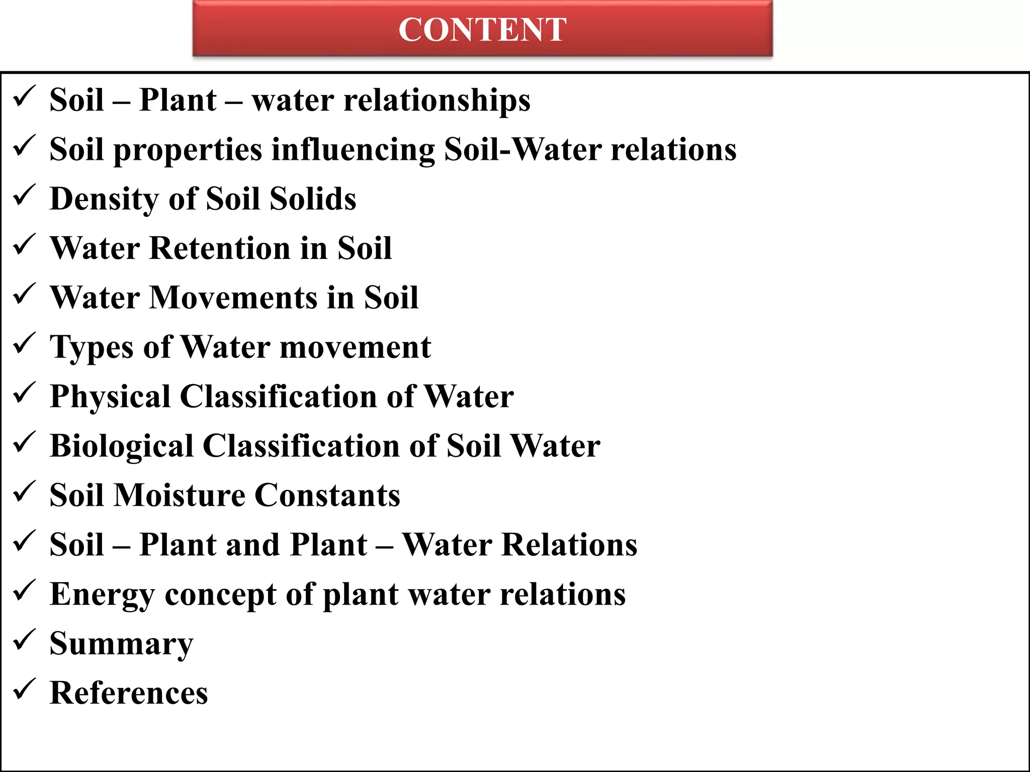 Soil -water -plant relationship | PPTX