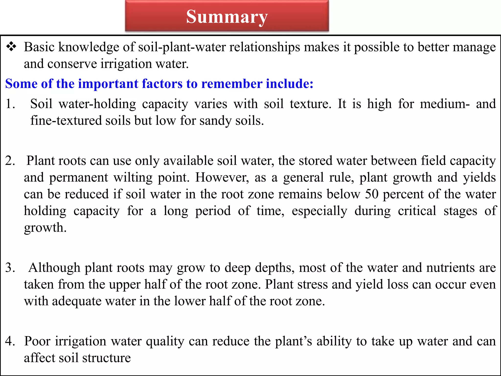 Soil -water -plant relationship | PPTX
