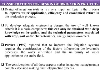 Advance in irrigation management, irrigation project | PPTX