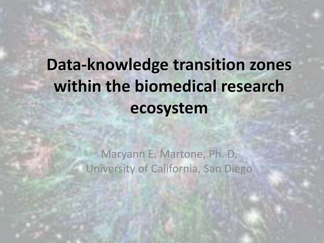 Data-knowledge transition zones within the biomedical research ...