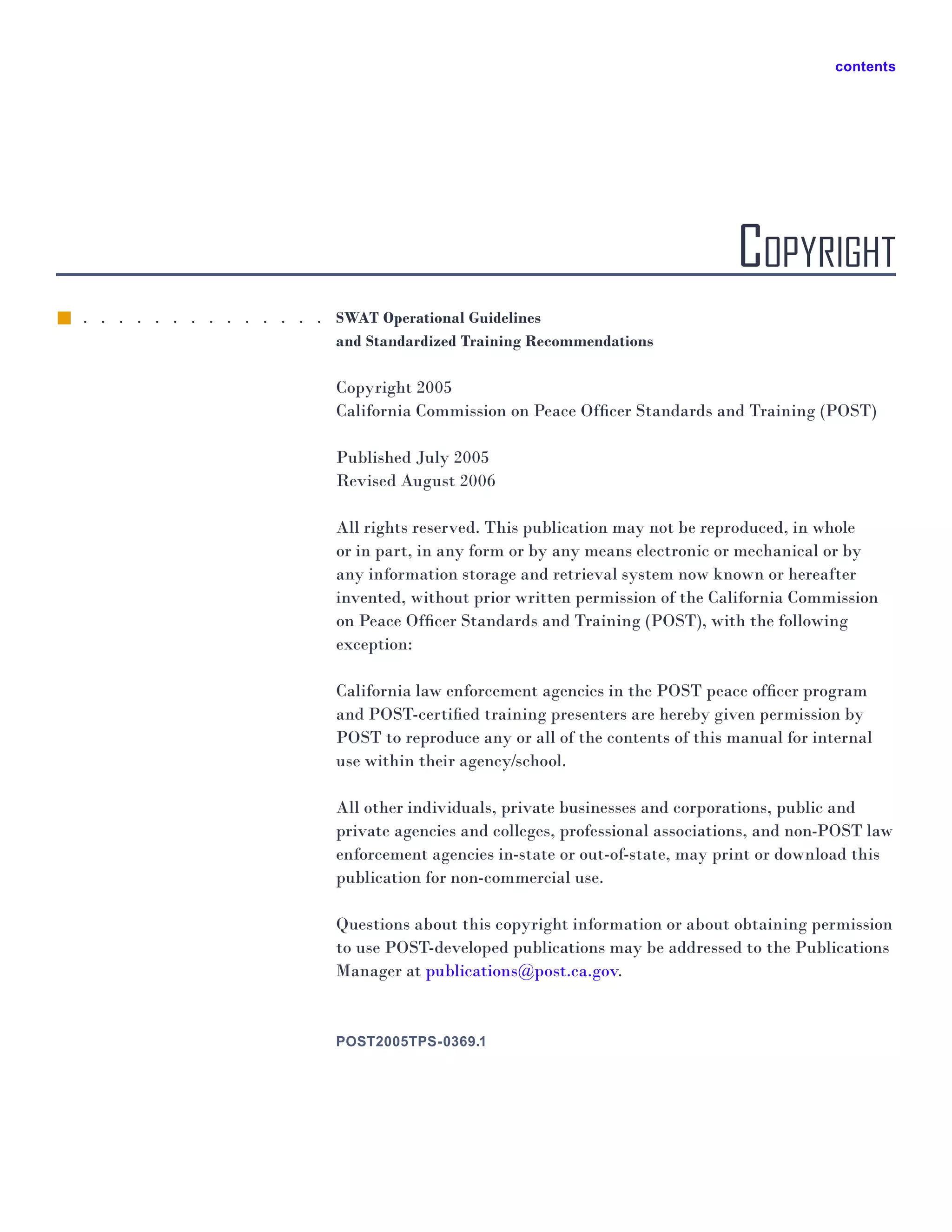 Swat Training Manual | PDF