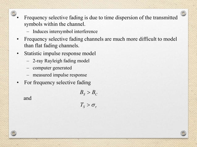 Small-Scale Fading and Multipath | PPT