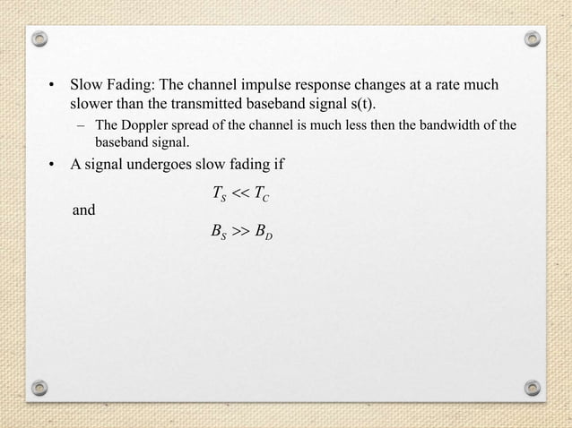 Small-Scale Fading and Multipath | PPT