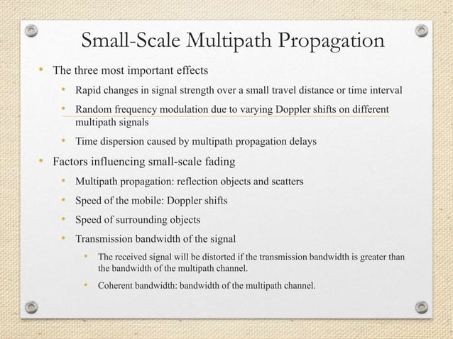 Small-Scale Fading and Multipath | PPT