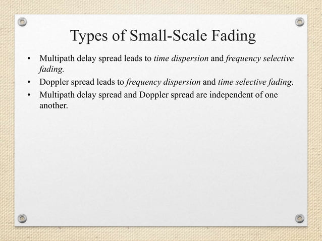 Small-Scale Fading and Multipath | PPT