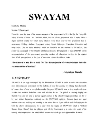 Swayam | DOCX