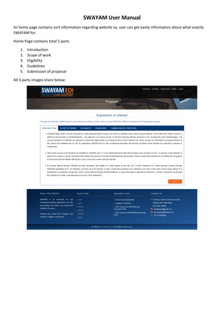 SWAYAM portal manual | PDF