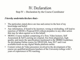 Guidelines for developing online courses for SWAYAM | PPTX