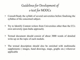 Guidelines for developing online courses for SWAYAM | PPTX