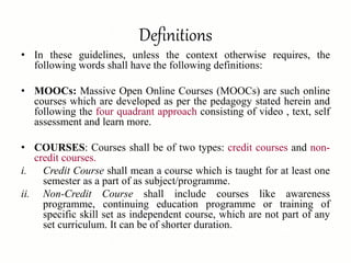Guidelines for developing online courses for SWAYAM | PPTX