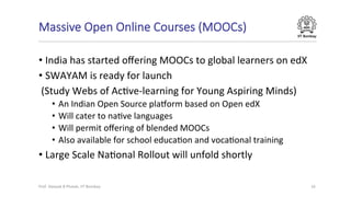 Swayam MOOC platform - Framework & Ideas | PPT