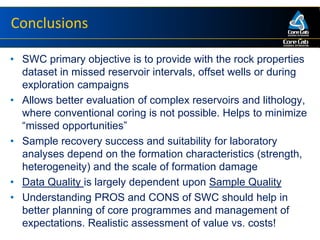 Side Wall Core Analyses - Can we get a value? | PDF