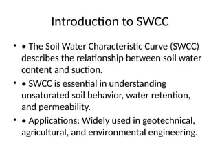Soil-Water Characteristic Curve (SWCC) ppt | PPTX