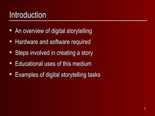 Swcolt 09 Digital Storytelling Tasks | PPT
