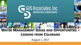 Water management issues and opportunities | PPT