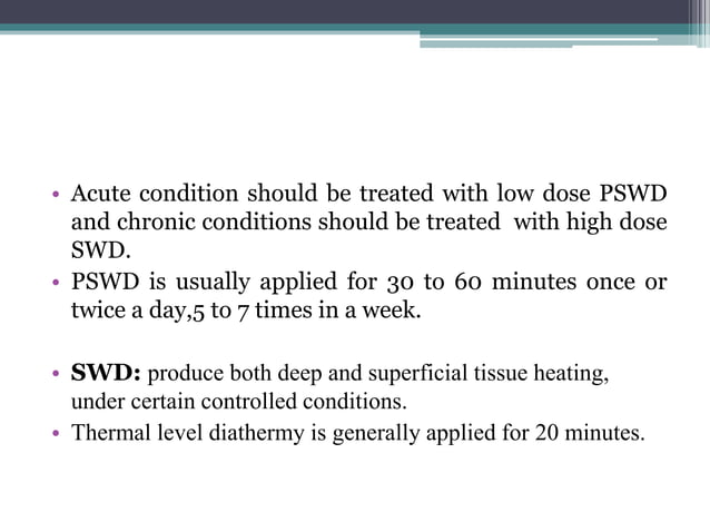 SHORT WAVE DIATHERMY (SWD) | PPT