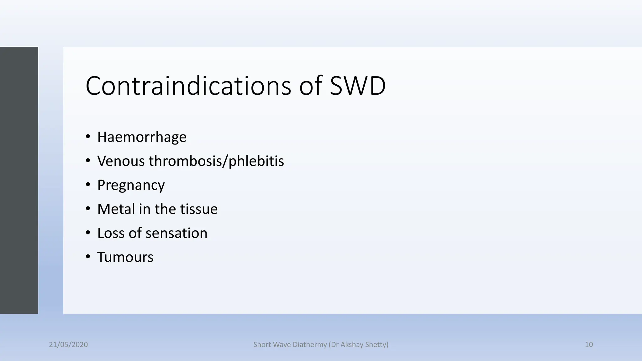 SWD/ Short wave diathermy Dr Akshay Shetty.pptx