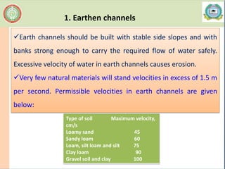 Swe l-8-earthen channels and under ground pipe line | PPTX