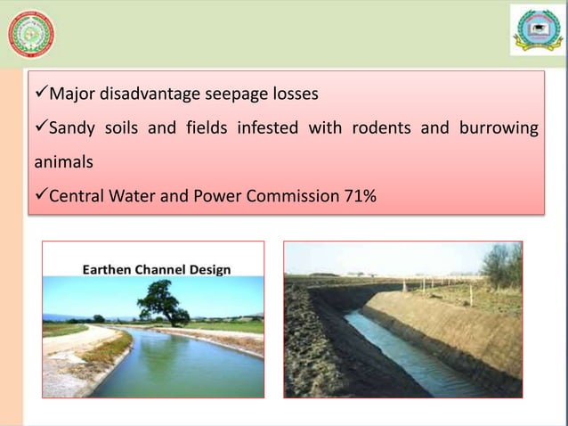 Swe l-8-earthen channels and under ground pipe line | PPTX