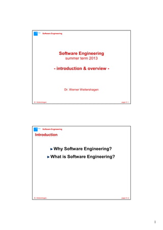 Software Engineering Introduction | PDF