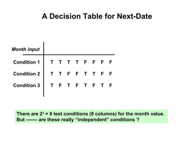 Swe3643 2006 Decision Table Based Testing | PPT