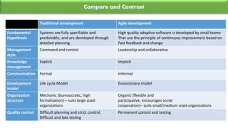 agile vs. traditional methodologies | PPTX