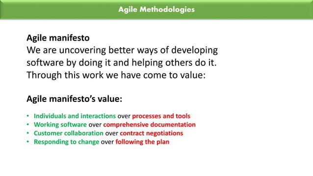 agile vs. traditional methodologies | PPTX