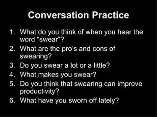 Swearing is good for you | PPT