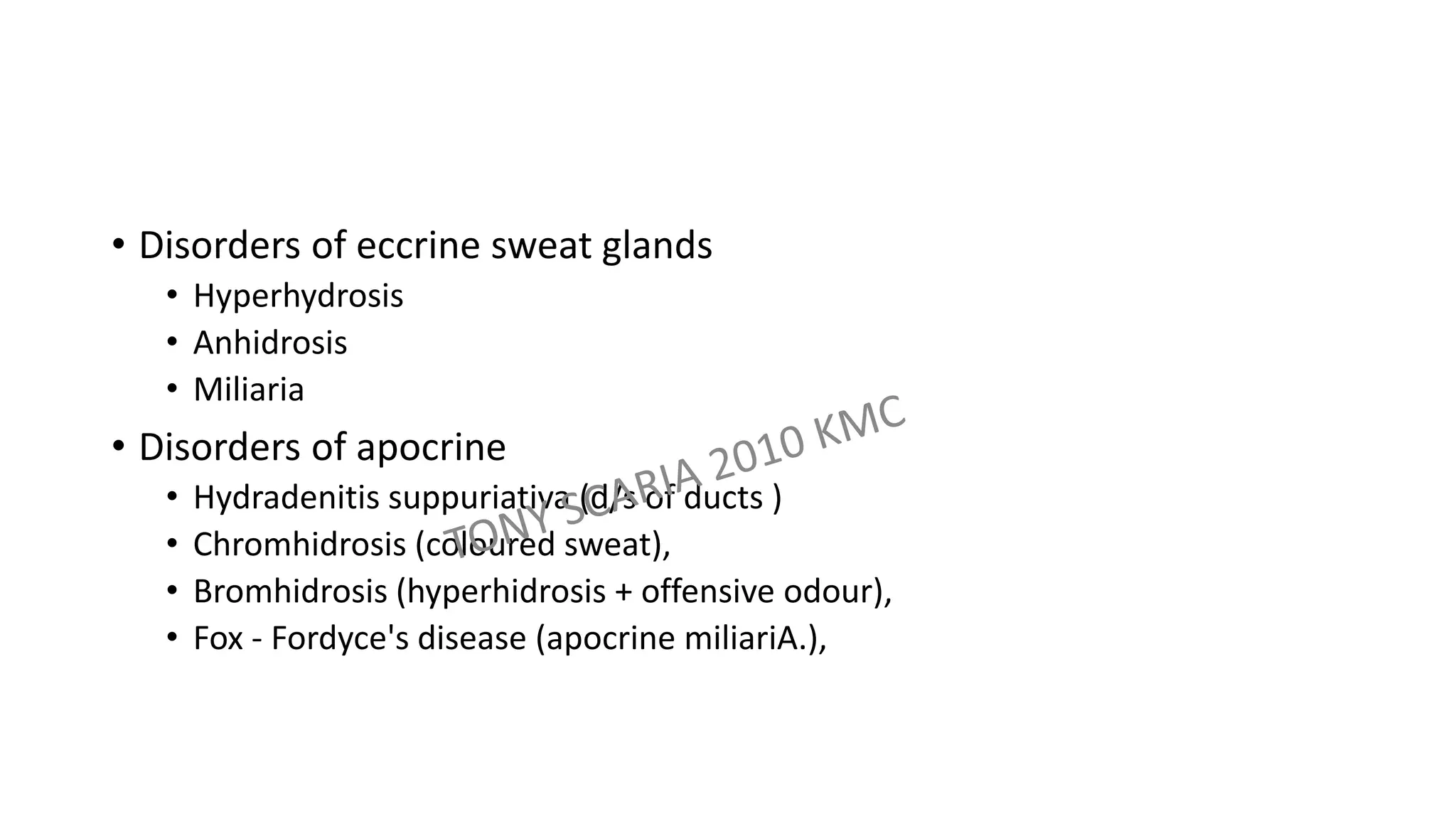 Sweat gland & sebaceous gland dermatology revision notes | PPTX
