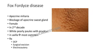 Sweat gland & sebaceous gland dermatology revision notes | PPTX