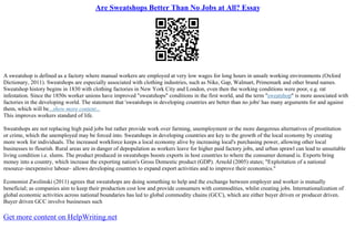 Sweatshop | PDF
