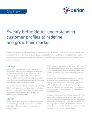 Experian Case Study - Sweaty Betty | PDF